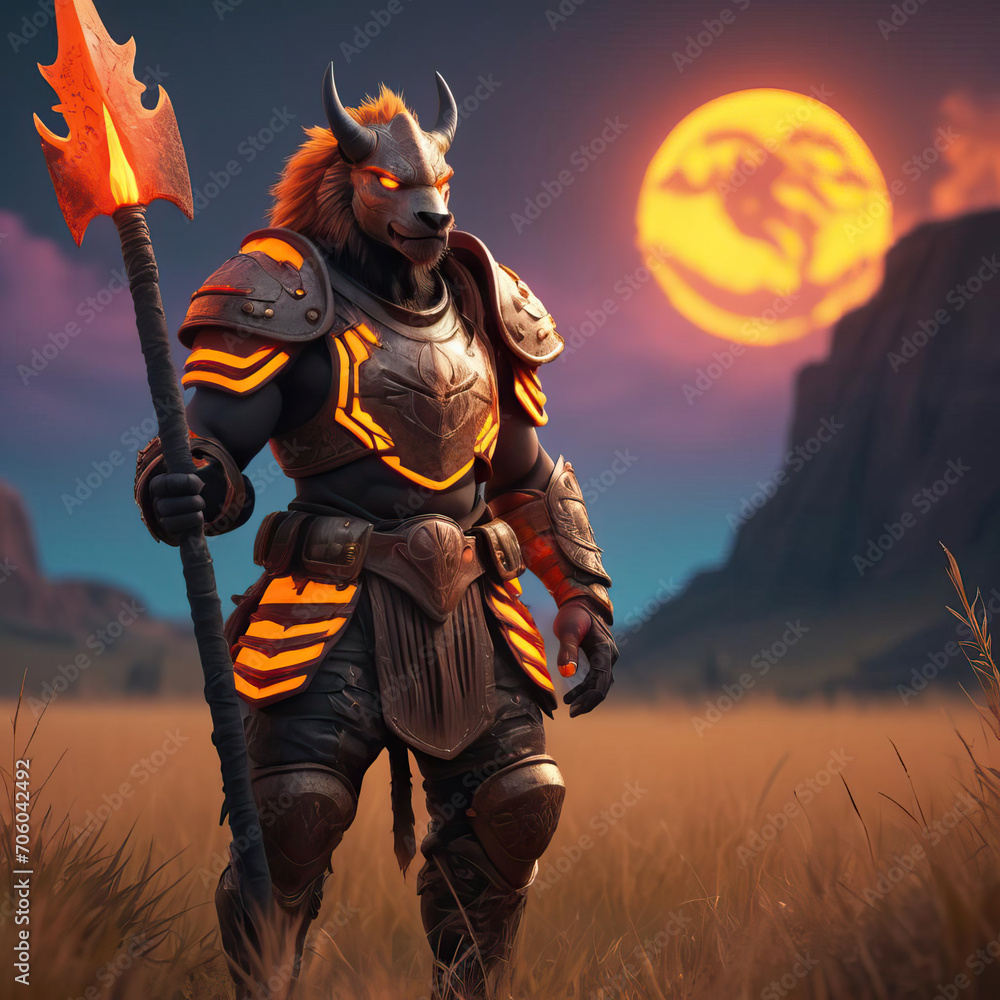 Ruthless Warlord - a fierce and imposing armored warrior with savage ...