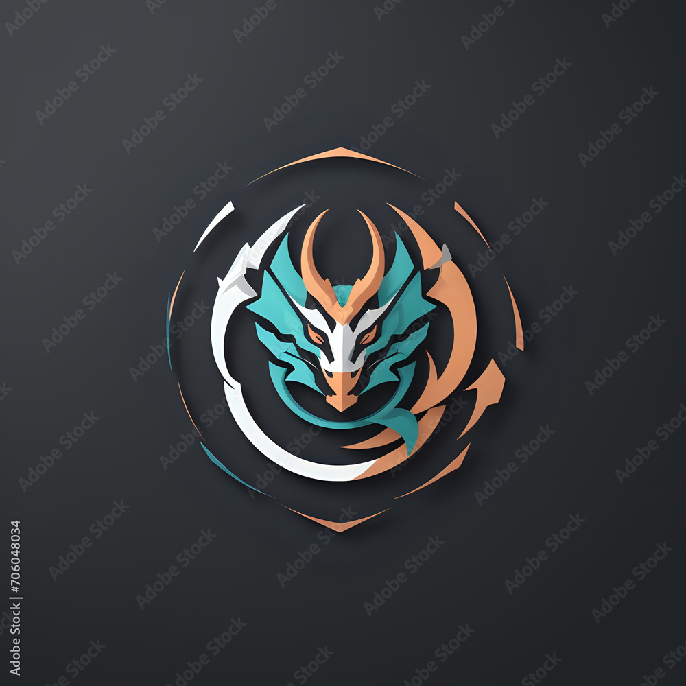 logo a dragon, dragon head illustration, dragon head vector, background ...