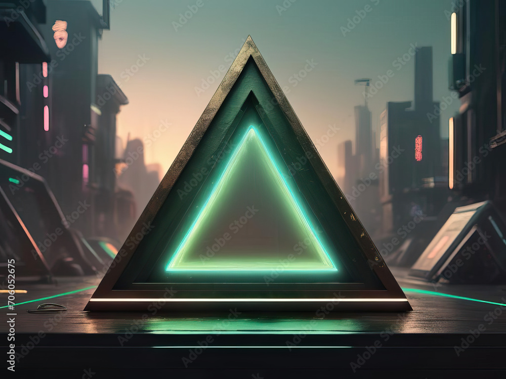 Tranquil Triangle - Cyberpunk design with charming shimmering tones and ...