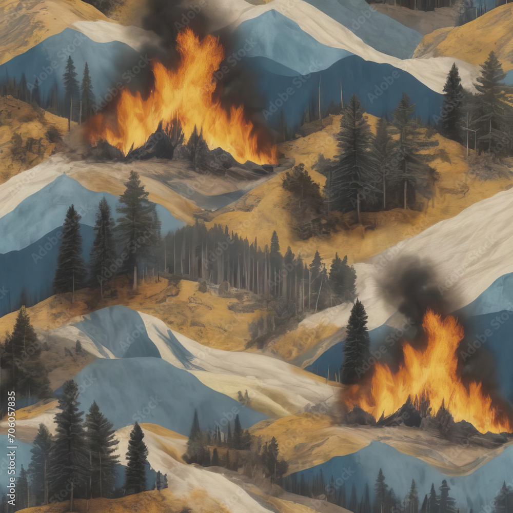 Raging Wildfire in Untamed Wilderness - A stunning 8k high-resolution ...