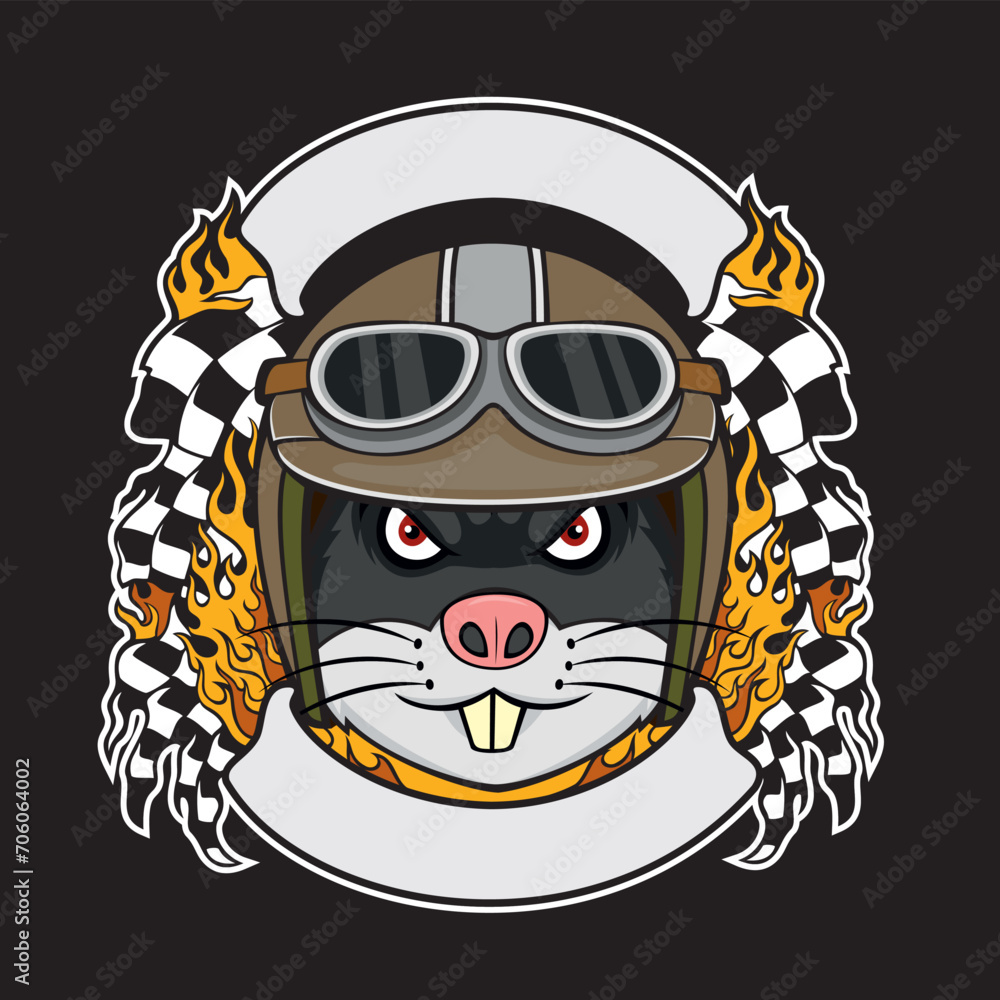 motorcycle club logo vector art illustration rat club design Stock ...