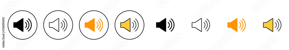 Speaker icon set vector. volume sign and symbol. loudspeaker icon ...