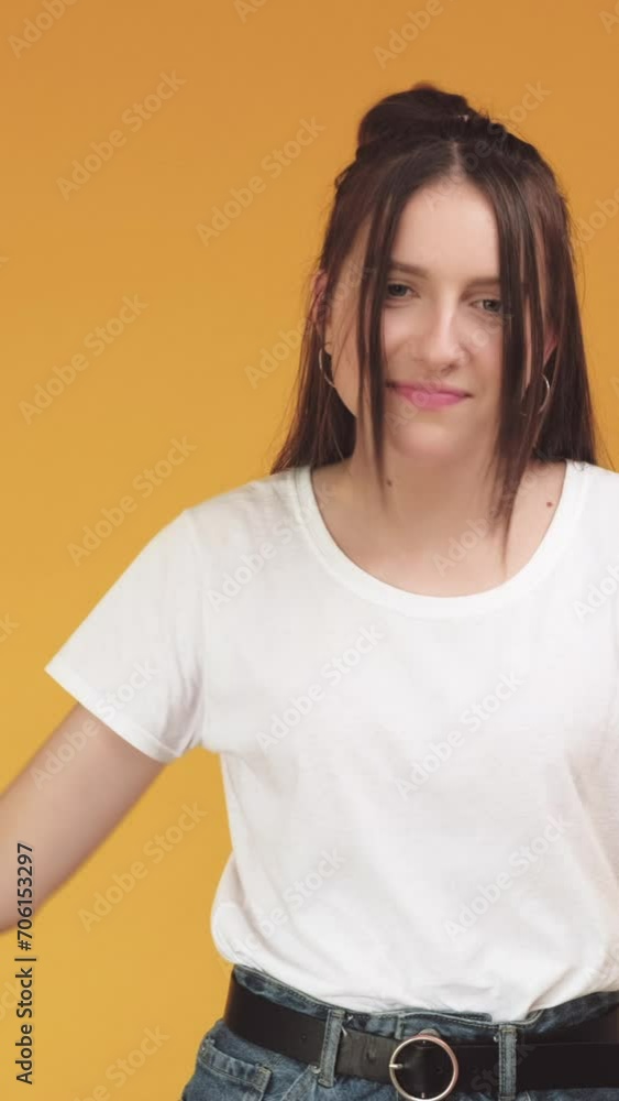 Vertical video. Angry mood. Annoyed gesture. Irritated impatient ...