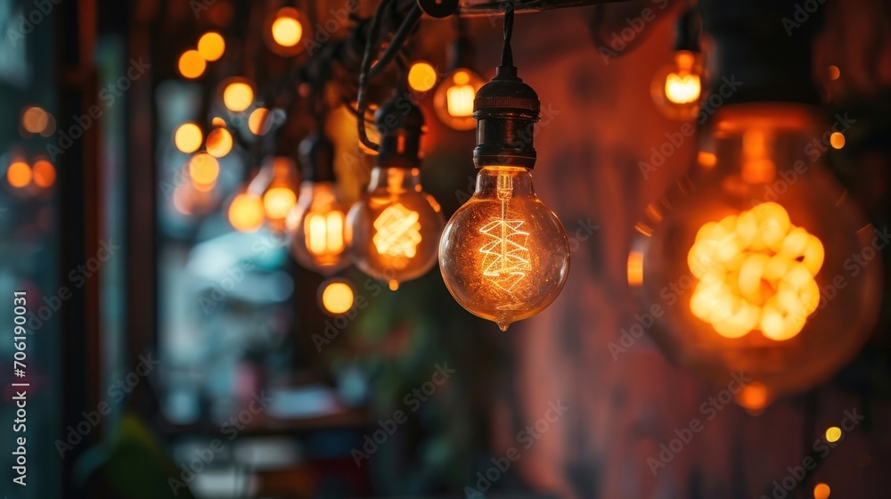 a bunch of light bulbs that are hanging from a light fixture in a room ...