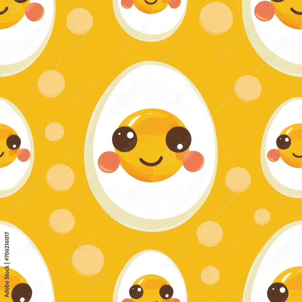 Seamless Patterns for prints | Sunny-side Up Egg Pal 2D Illustration ...