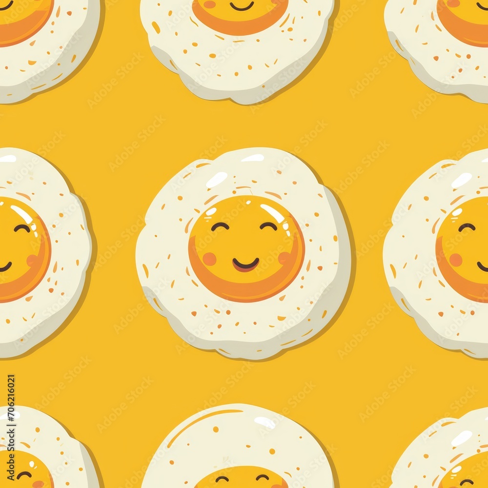 Seamless Patterns for prints | Sunny-side Up Egg Pal 2D Illustration ...