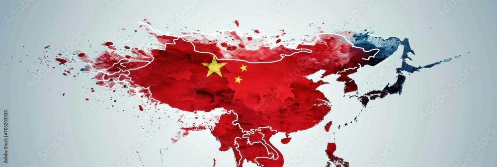 Background image of the flag of the People's Republic of China or a ...