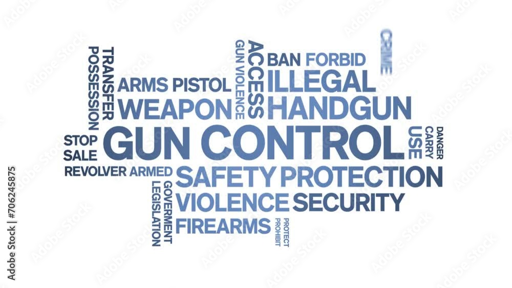 Gun Control animated word cloud;text design animation tag kinetic ...
