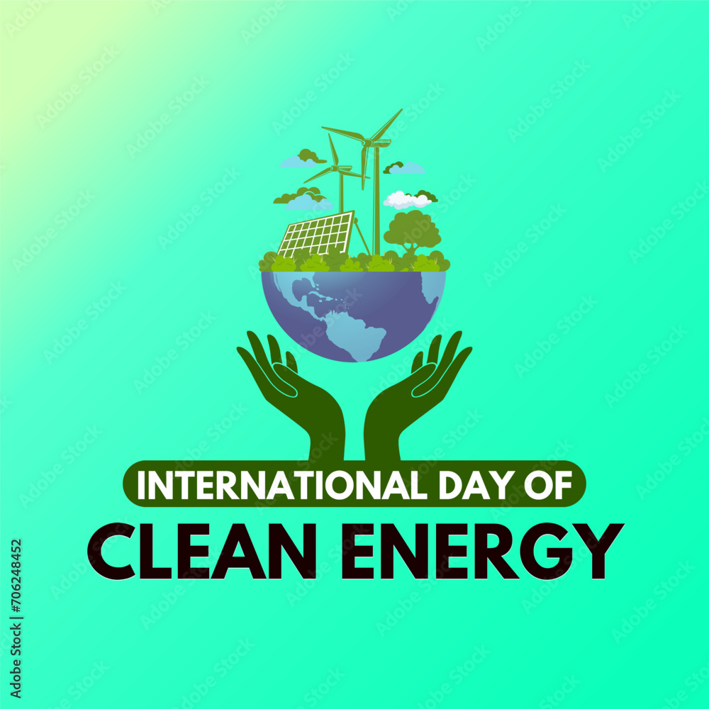 International day of clean energy, Aesthetic Iconic art with typography ...