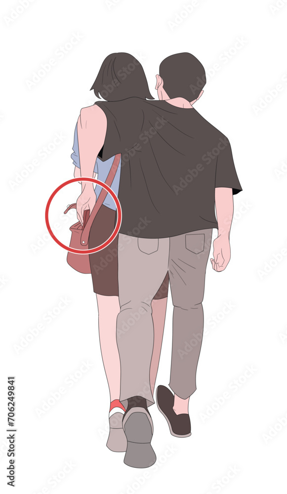 Cartoon pictures warn to be careful of pickpockets. Stock Vector ...