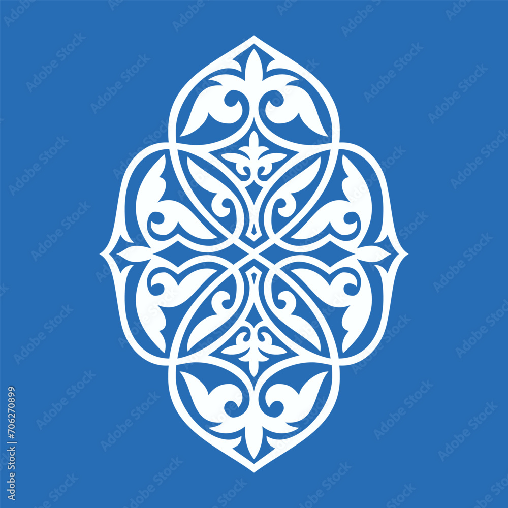 Vintage ornate linear ornaments in Kazakh traditional style. Asian ...
