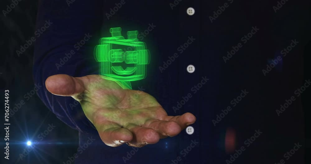 Chatbot Ai Online Assistant Support And Artificial Intelligence Chat Bot 3d Symbol Over Man Hand