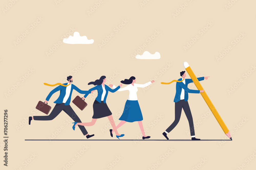 Vecteur Stock Leadership to find team direction, guidance or solution ...