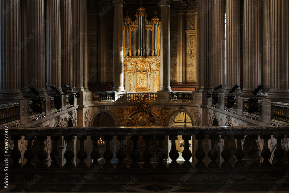 Royal Chapel from Versailles Castle. Beautiful view with this landmark ...