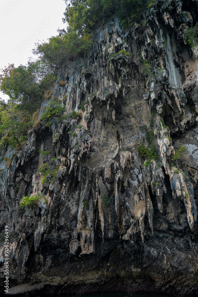 Granite marble rock structure surface of natural mountain's cliff and ...