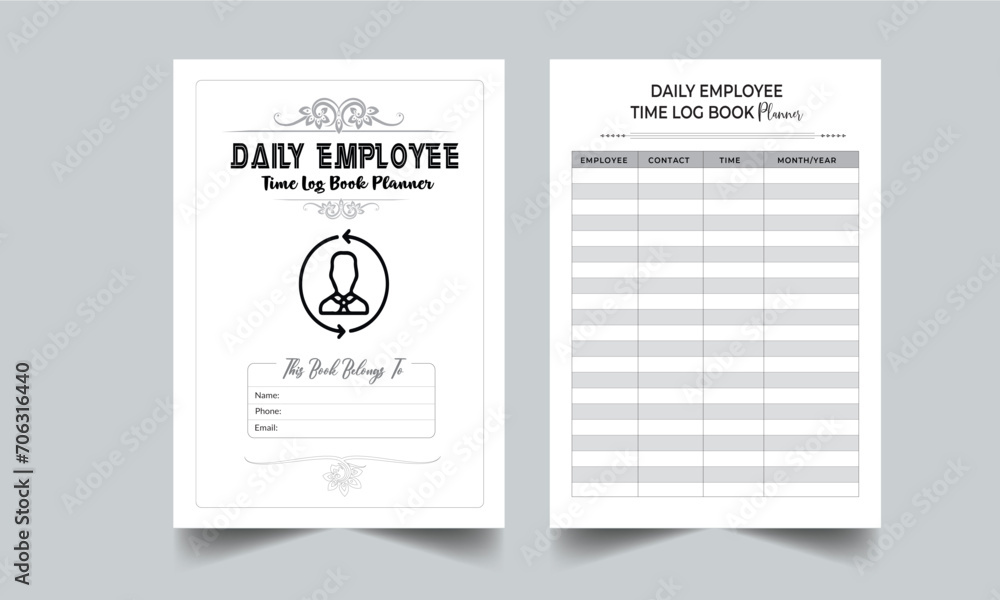 Daily Employee Time Log Book. Daily Gratitude Monthly & Yearly Undated ...