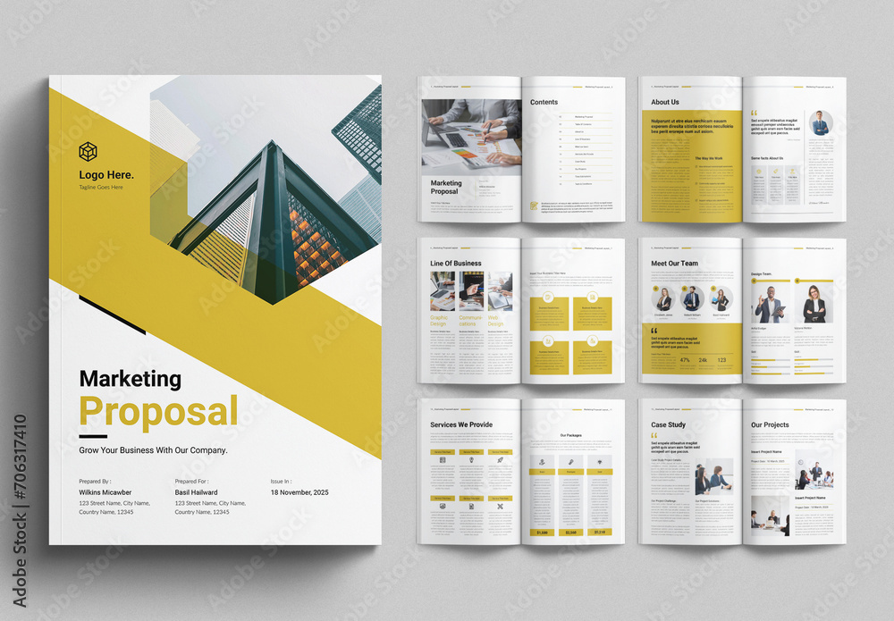 Marketing Proposal Layout Design Template Stock Template | Adobe Stock