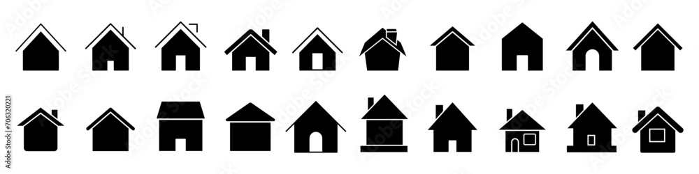 Home icon vector set. House illustration sign collection. Cottage ...