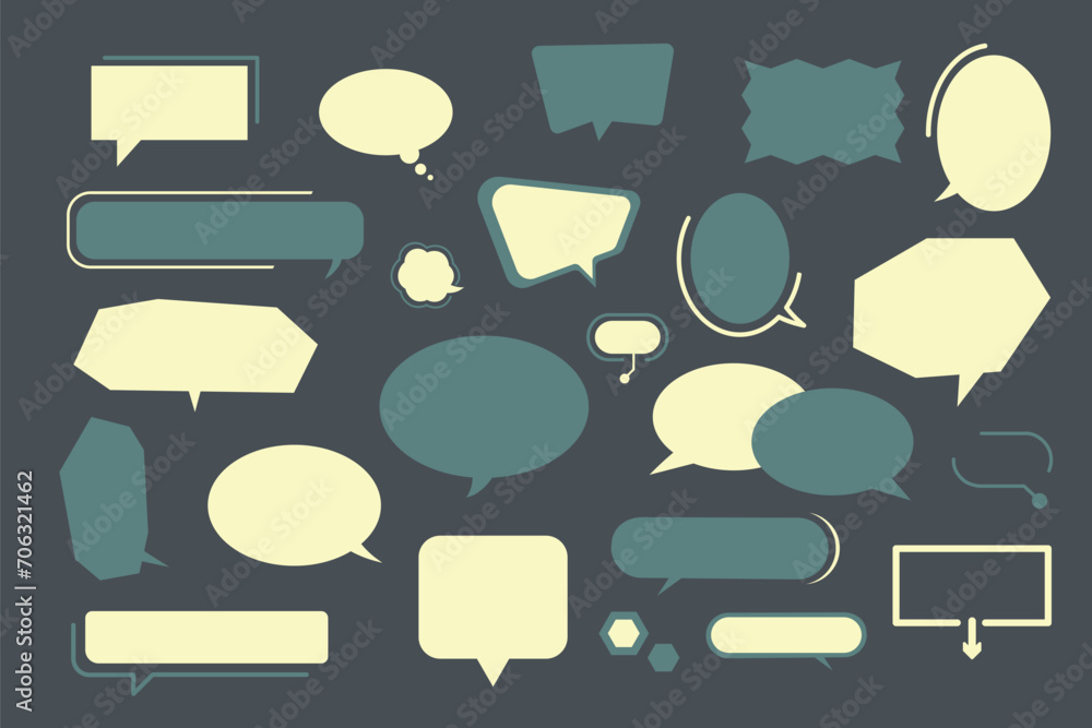 A set of simple speech bubbles, colorful storyboard layout template set ...