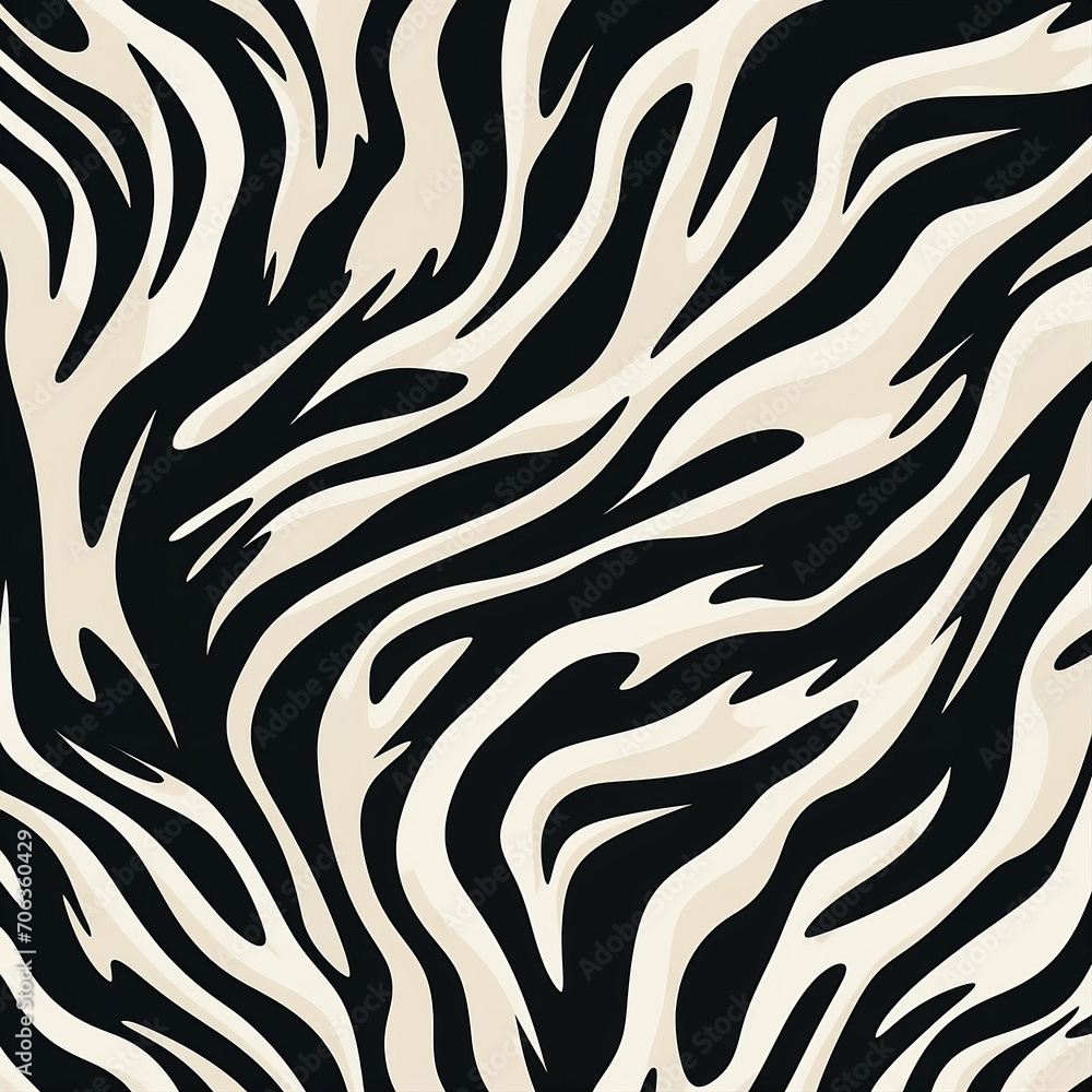 Black and white zebra pattern background, in the style of irregular ...