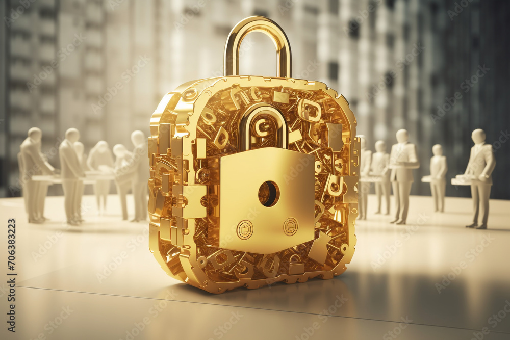 3D rendering illustration. Successful Happy office worker, IT support ...