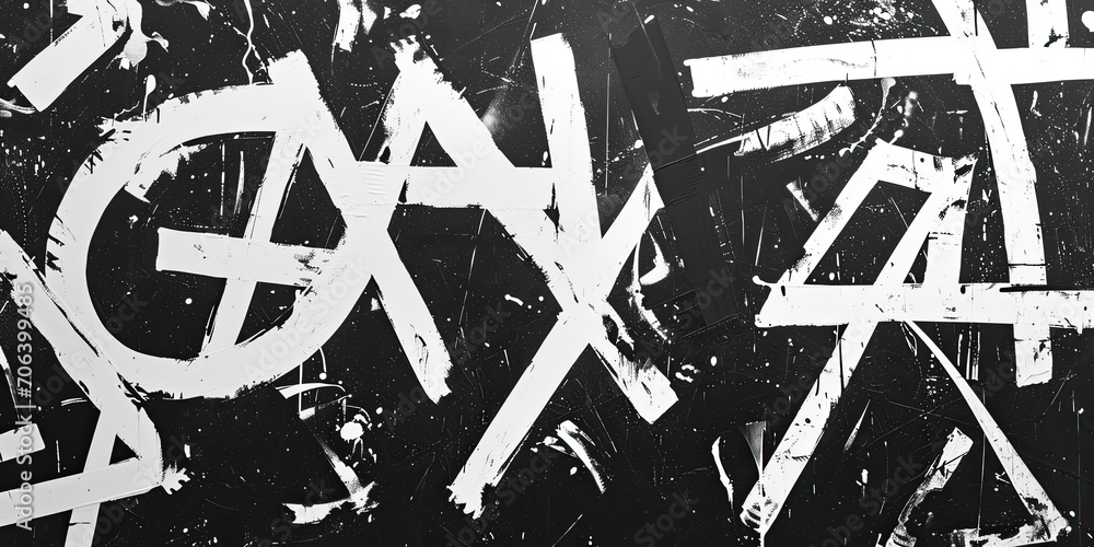 Generative AI, Black and white type fonts, brush pen letters as ...