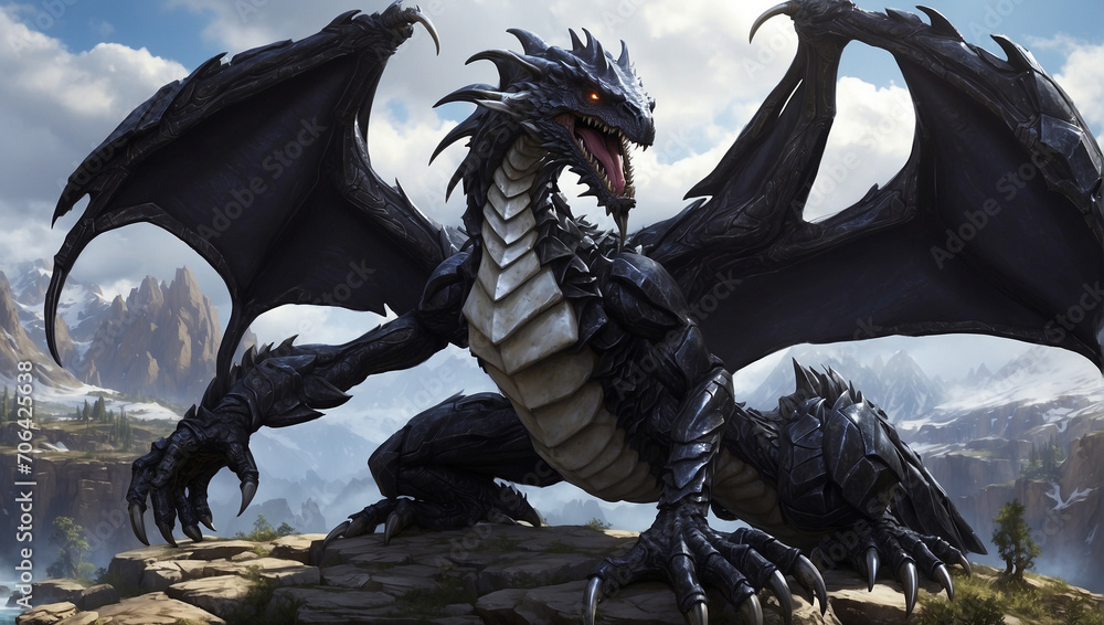 Dragon HD wallpaper download Stock Photo | Adobe Stock