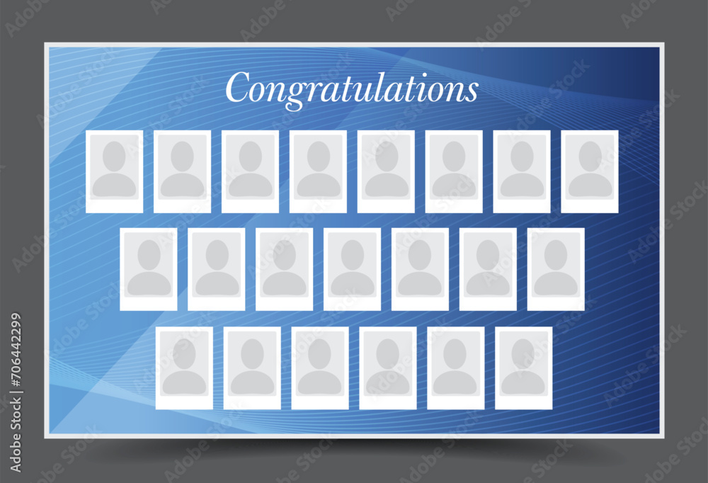 Congratulations photo frame mosaic collage template Stock Vector ...