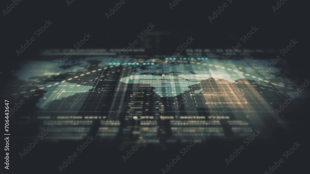 Vidéo Stock Data matrix simulation UI with cutting-edge digital ...