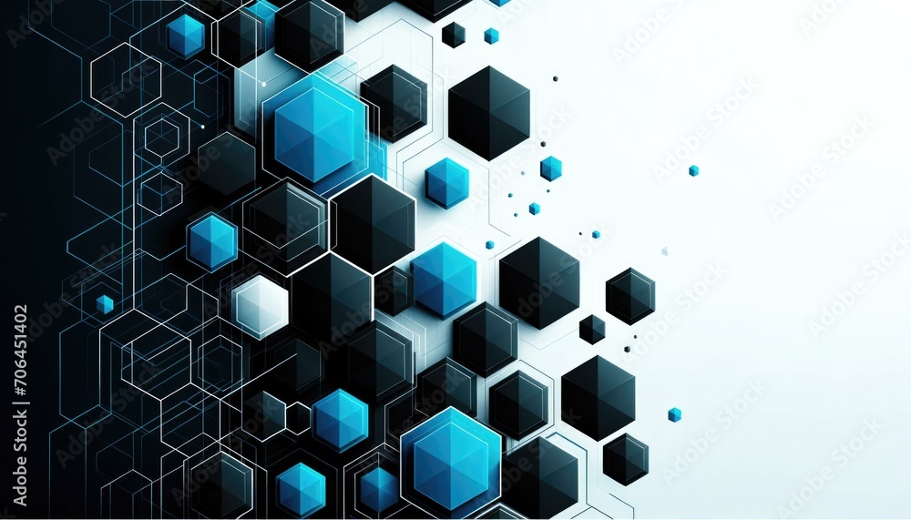 Abstract Technology Background with Hexagonal Shapes, Futuristic ...