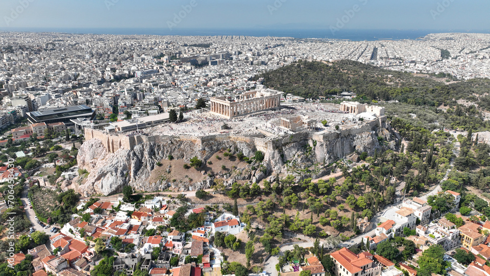 Aerial drone photo of iconic and picturesque Plaka and Monastiraki ...