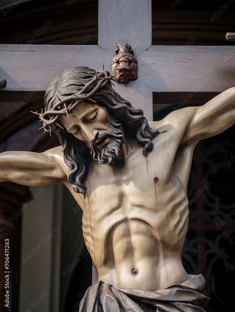 jesus on the cross, realistic, Nikon - generative ai Stock Illustration ...