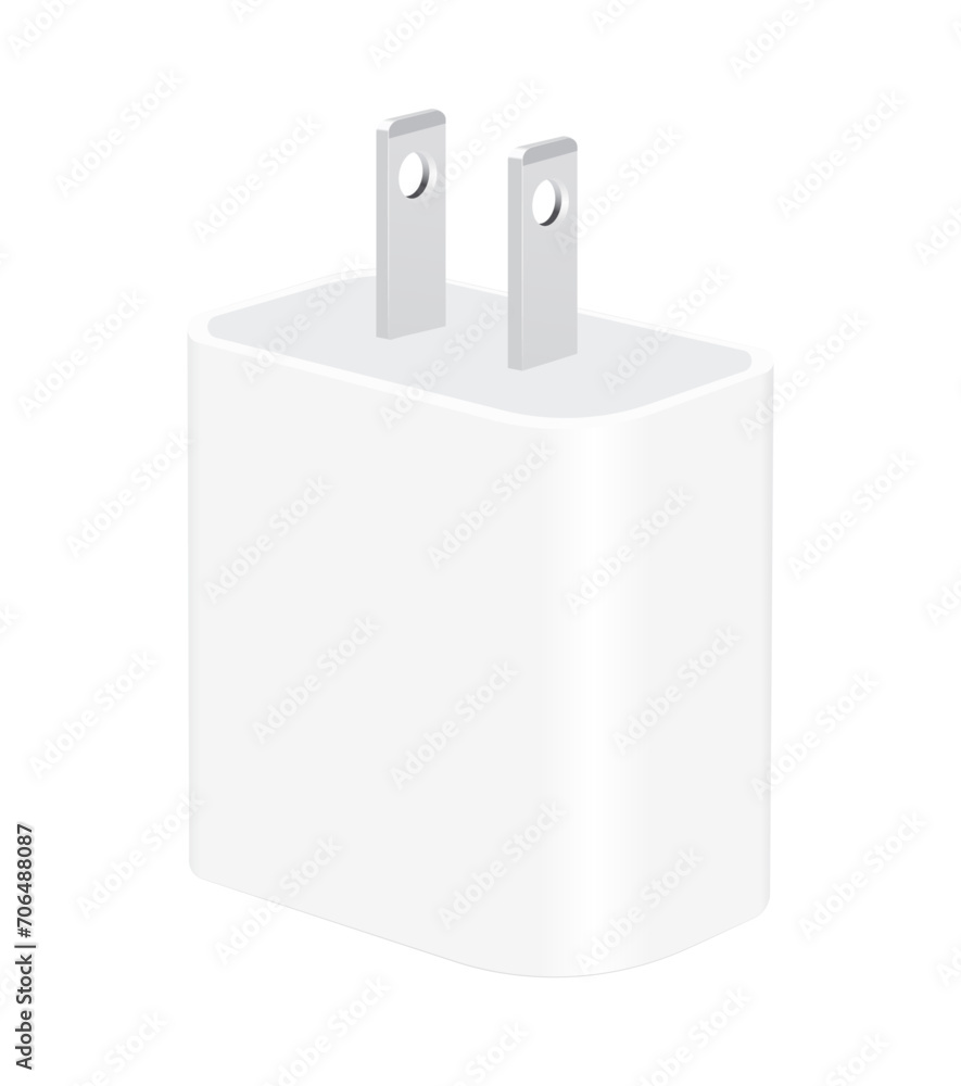 Vecteur Stock Apple USB-C Power Adapter, isolated on white background ...