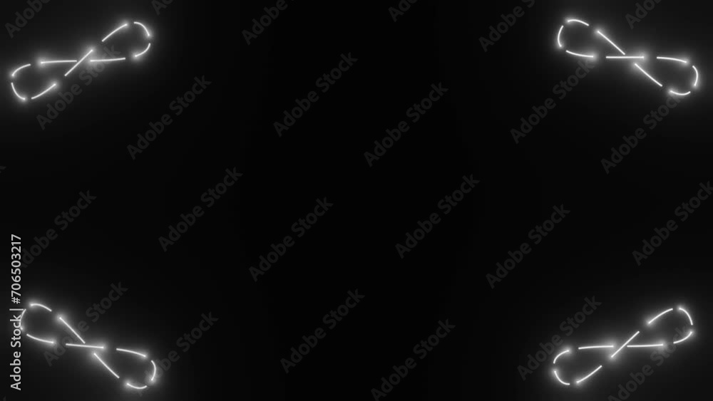 Neon infinity sign with place for text in the middle seamless loop ...