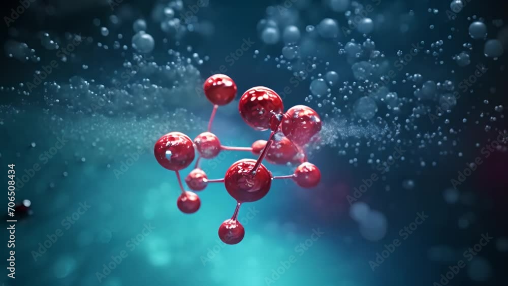 Animation molecules structure moving. Multiple shiny science, medical ...