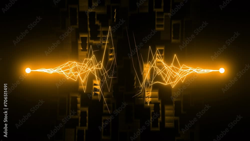 Electric arc on black background. Seamless loop animation. thunder ...