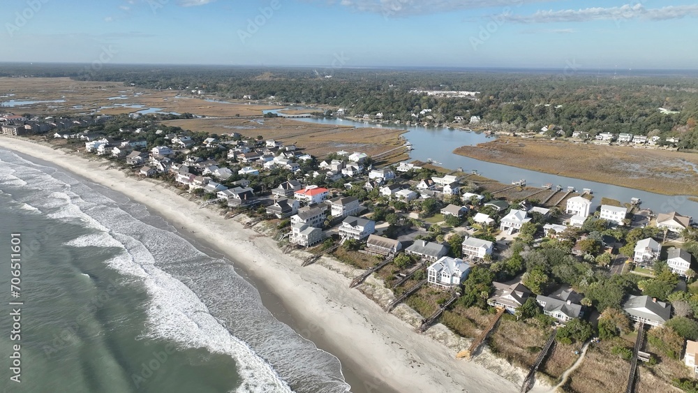 Coastline of Pawleys Island in South Carolina South of Myrtle Beach ...