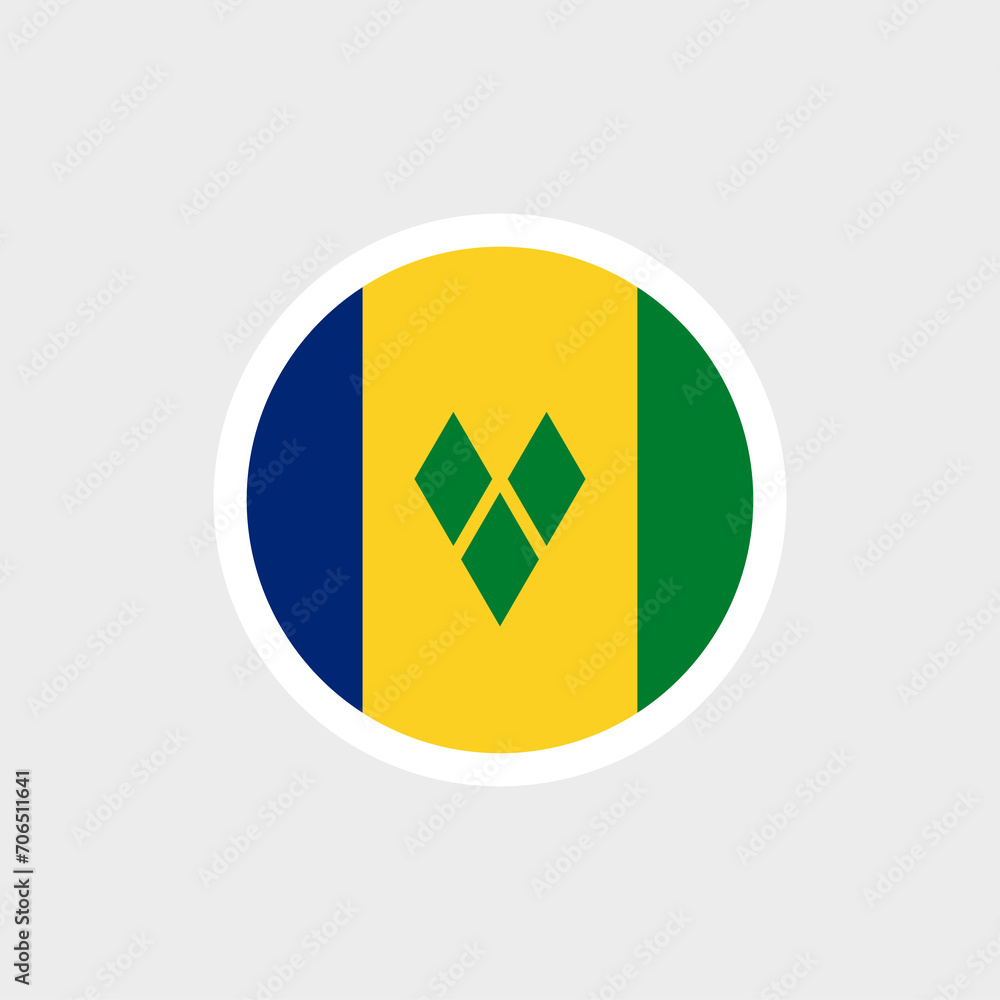 Flag of Saint Vincent and the Grenadines. Blue-yellow-green flag with ...