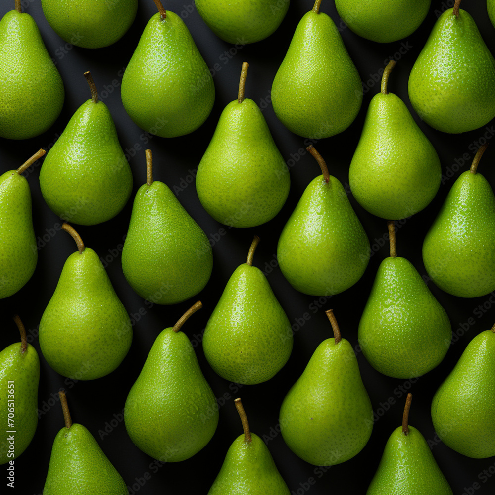 fondo con detalle y textura de multitud de peras de color verde sobre ...
