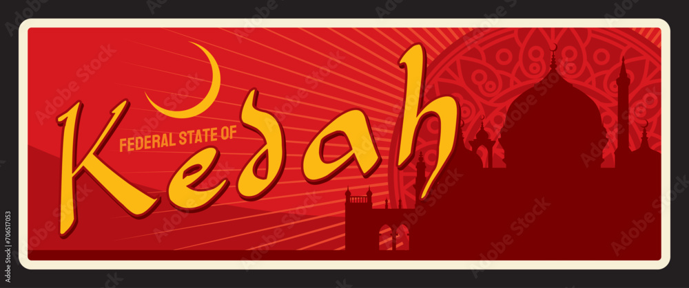 Kedah federal state, Malaysian regions and territory. Vector travel ...