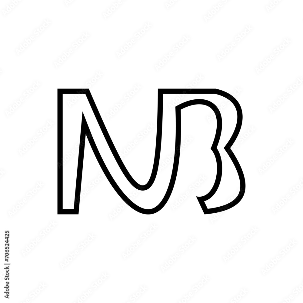 NB monogram Letter Logo Design Template Vector. This NB monogram vector ...