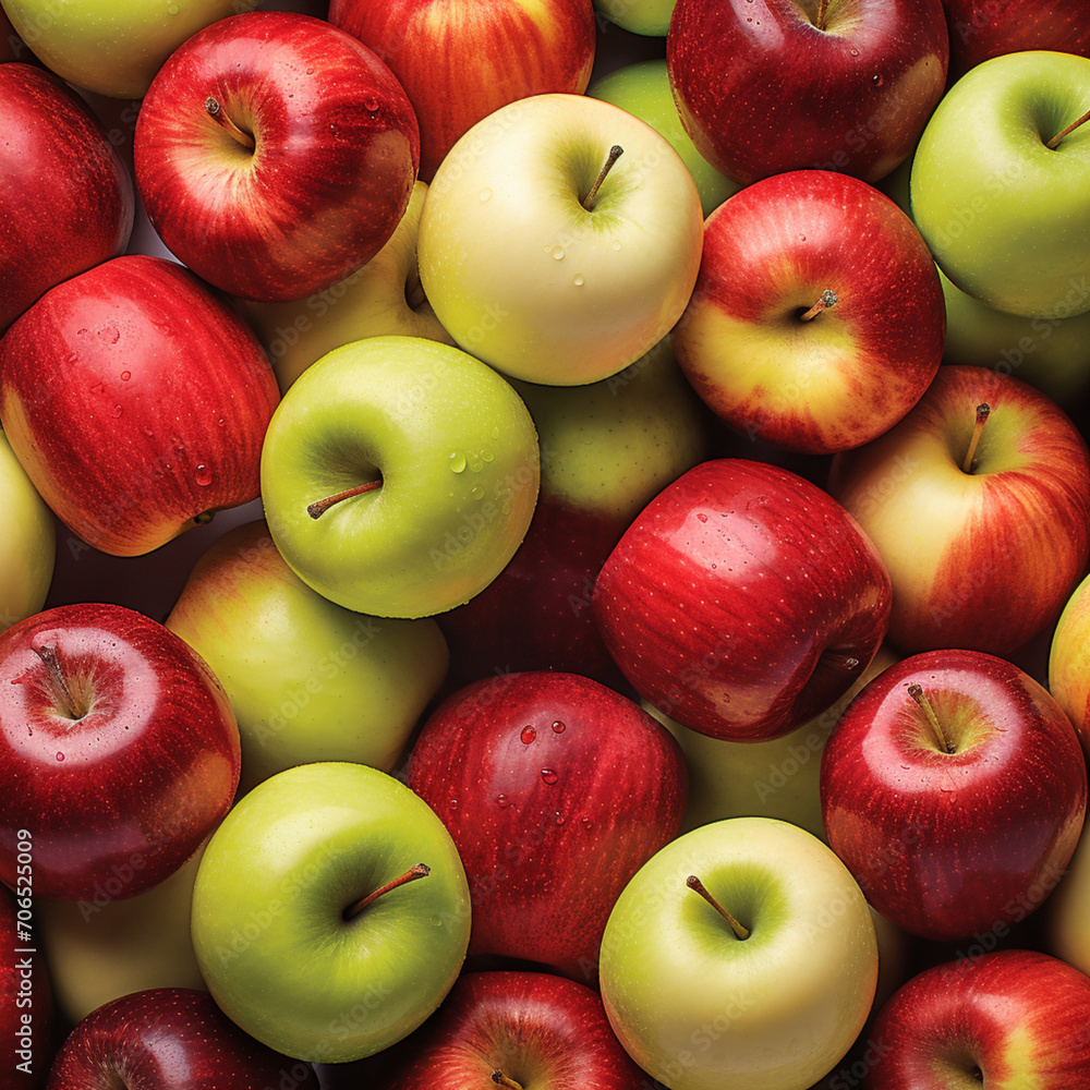 Fondo con detalle y textura de multitud de manzanas de tonos rojos y ...