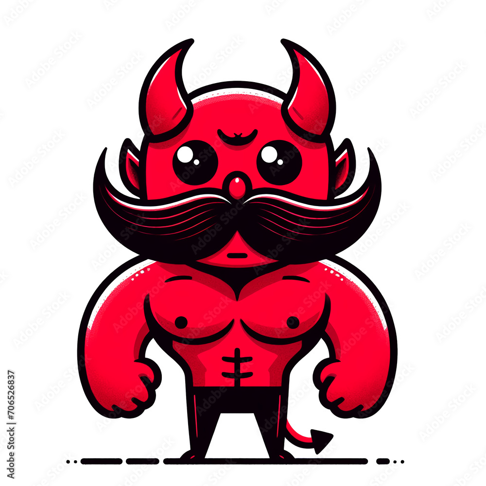 Red Devil Cartoon Illustration with Bold Lines, PNG Transparent ...