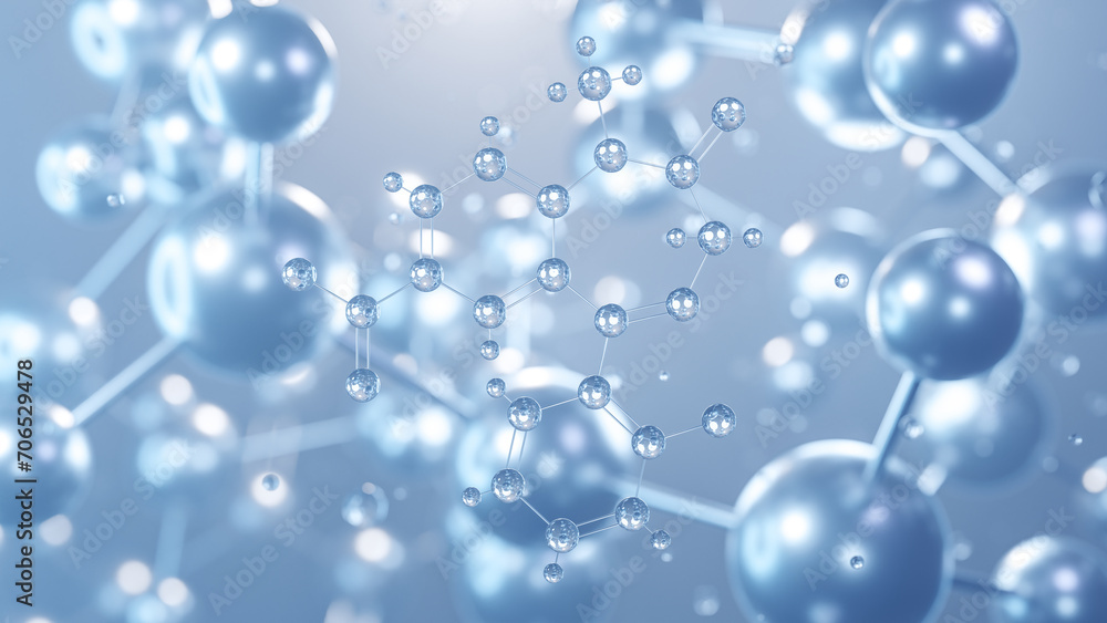 flunitrazepam molecular structure 3d, flat model, rohypnol, structural ...