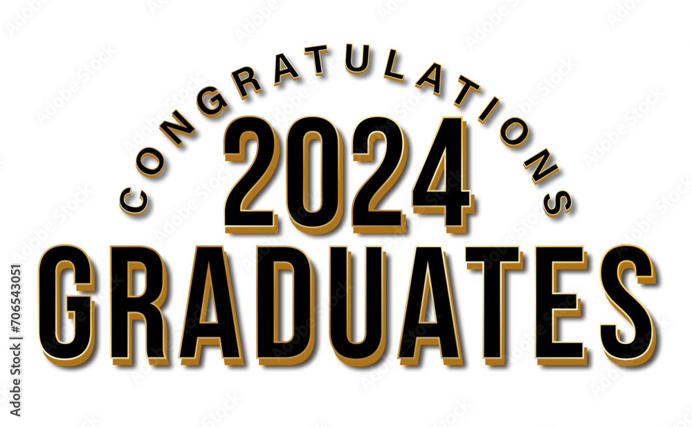 Graduation Design with Black Text - Congratulations 2024 Graduates ...