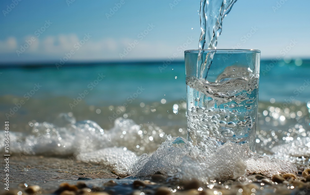 Refreshing water being poured into a glass, a perfect way to quench ...