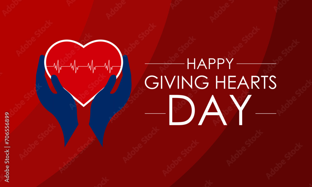 National giving hearts day . February 8. Hands with hearts. Valentines ...