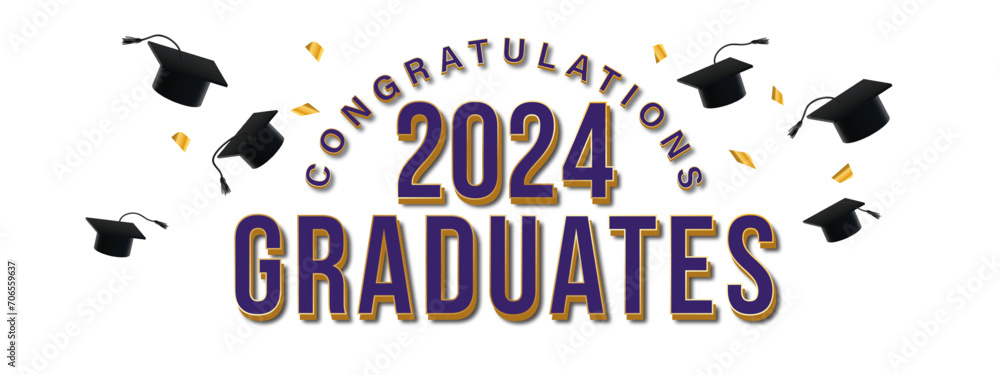 Graduation Text with White background - Congratulations 2024 Graduates ...