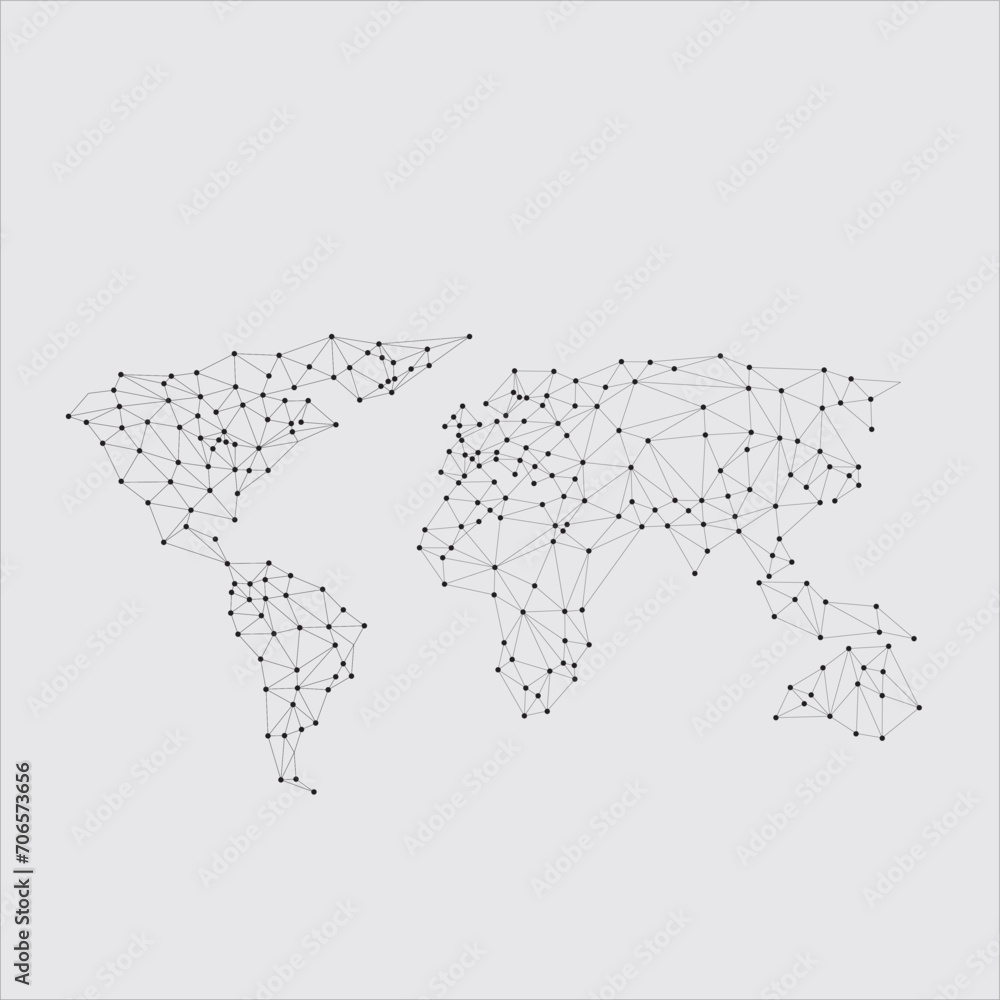 world map, polygon drawing, sketch, map outline, unusual scheme, 1 ...