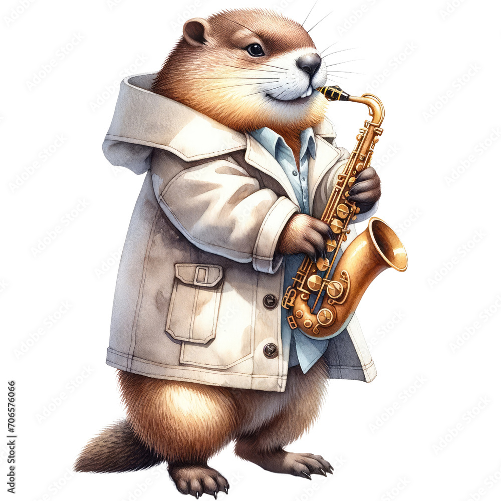 Watercolor Groundhog Day with Music Clipart | Festive Celebration ...
